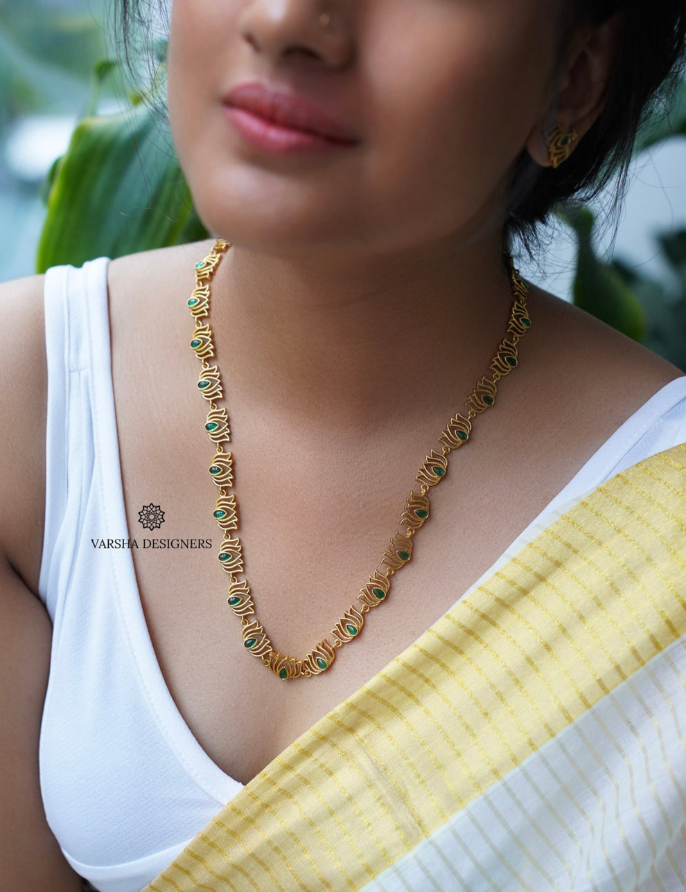 Antique Finish Light Weight Lotus Haram – Varsha Designers