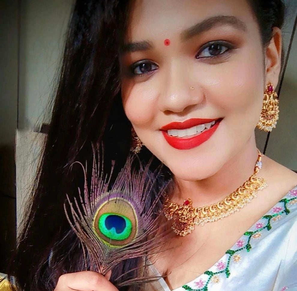 Dual Peacock Ruby Temple Necklace Set – Varsha Designers