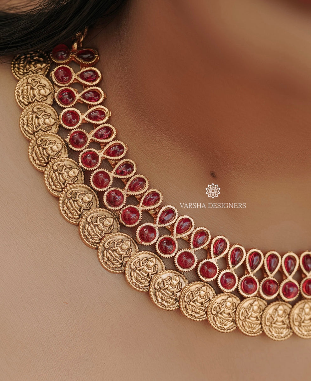 Ruby Stone Kasumala Set – Varsha Designers