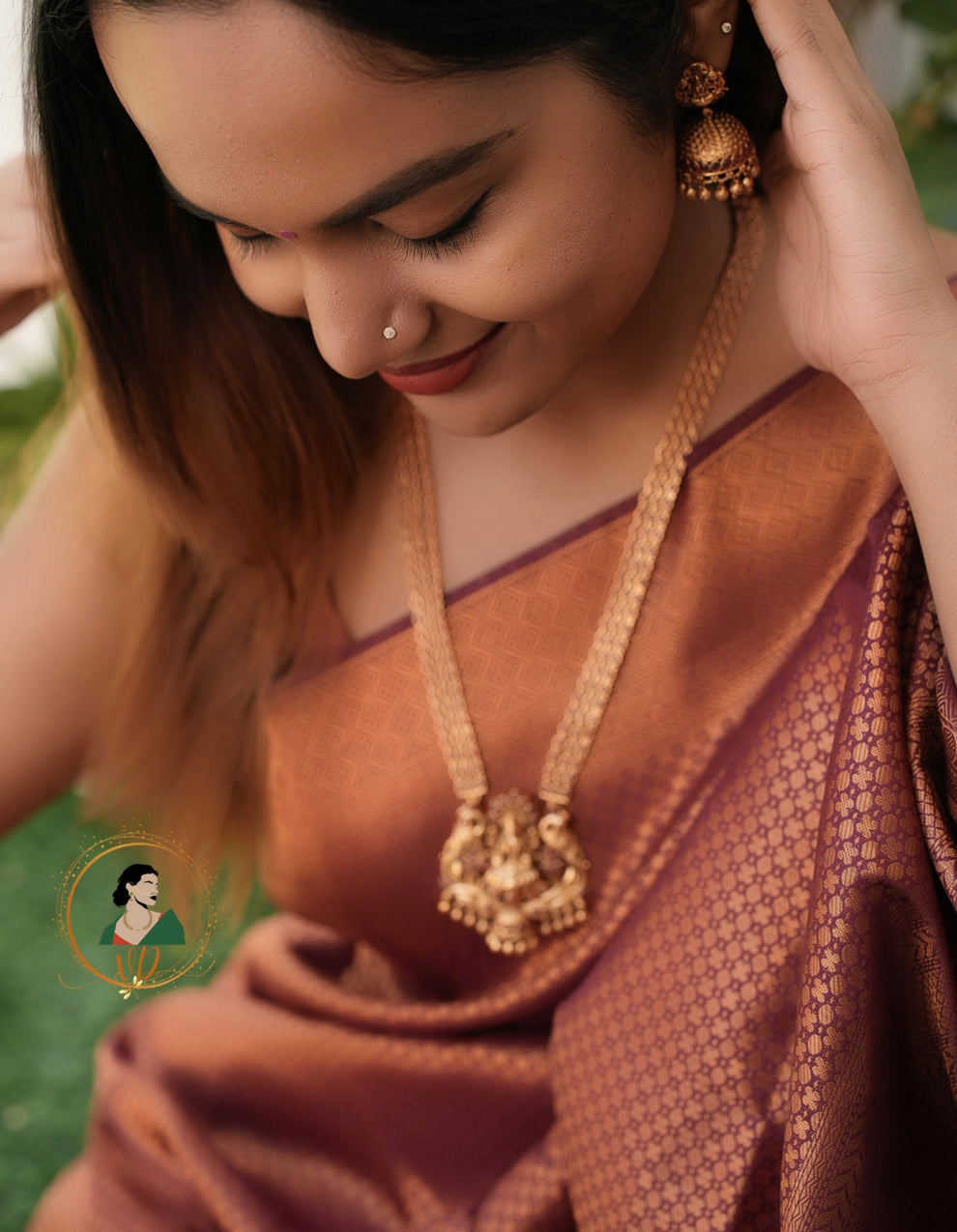 Ruby Stone Lakshmi Temple Haram – Varsha Designers
