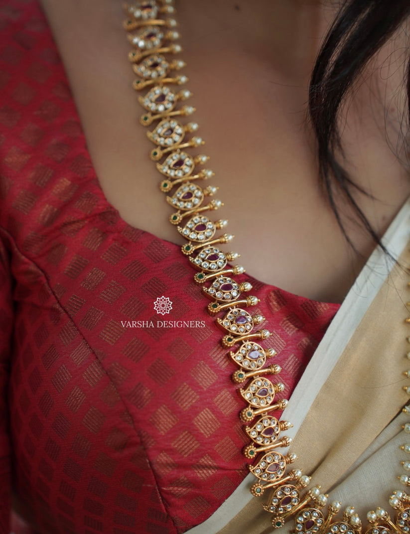 Ruby & White Stone Mango Haram – Varsha Designers